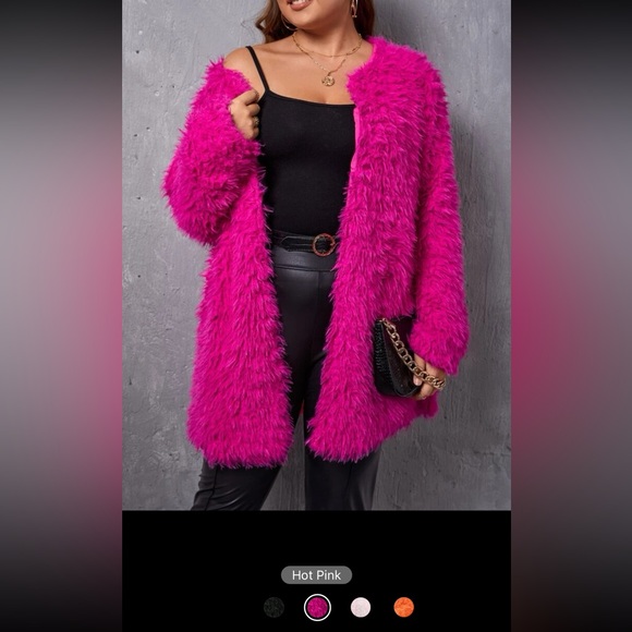 Jackets & Coats | Hot Pink Faux Fur Inspired Coat | Poshmark